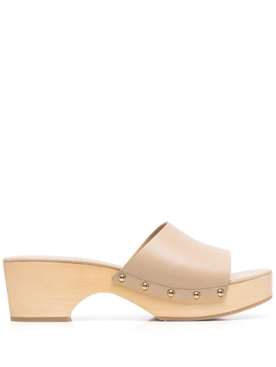 Aeyde Bobbie Studded Leather Platform Clogs In Cream | ModeSens