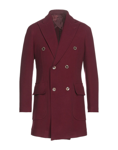 P. Langella Overcoats In Maroon | ModeSens