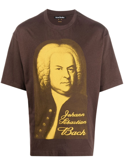 Acne Studios Adp Print T-shirt In Brown | ModeSens