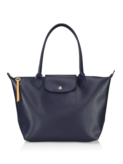 Longchamp Women's Medium Le Pliage Coated Canvas Tote In Blue | ModeSens