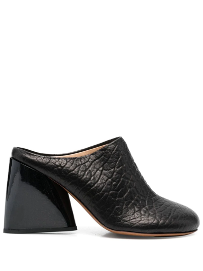 Angelo Figus Luna 85mm Heel Mules In Black | ModeSens