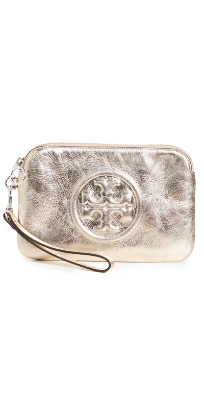 Tory Burch Perry Bombe Metallic Wristlet In Gold | ModeSens
