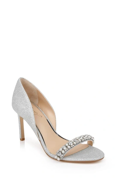 Jewel Badgley Mischka Dayana Embellished Glitter Sandal In Silver ...