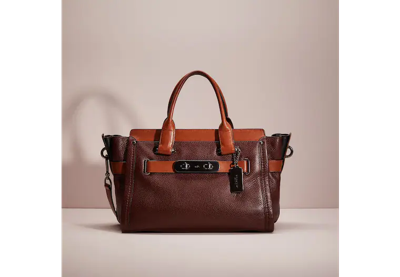 Coach Restored Swagger In Colorblock In Gunmetal/ginger Black | ModeSens