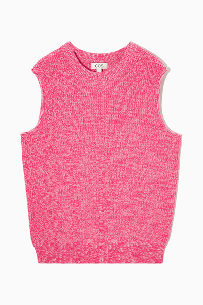 Cos Regular-fit Knitted Tank In Pink | ModeSens