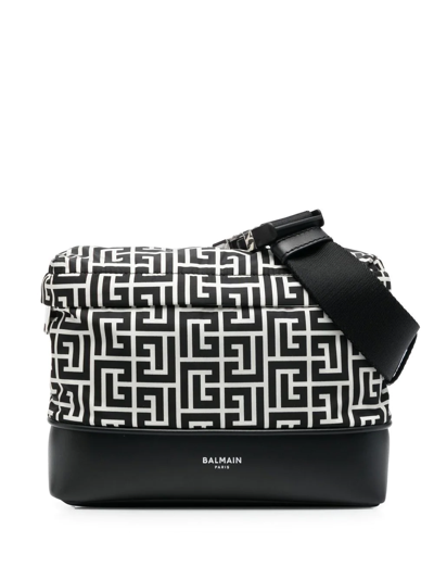 Balmain Neutral And Black Monogram Cross Body Bag | ModeSens