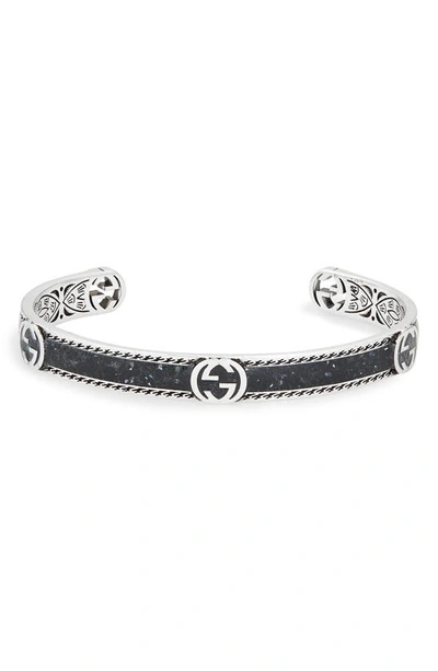 Gucci Bracelet With Interlocking G In Silver,black | ModeSens