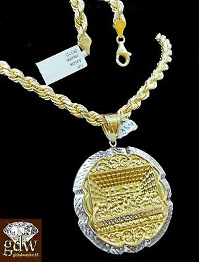 Pre-owned Globalwatches10 Real 10k Yellow Gold Last Supper Charm ...