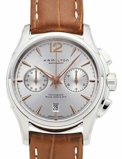 Pre-owned Hamilton H32606555 Jazzmaster Chrono Auto Silver Dial Men's ...