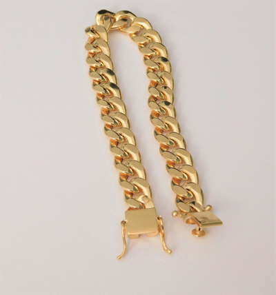 Pre-owned Miami Cuban Real 10k Yellow Gold Link Bracelet Box Lock 9mm 8 ...
