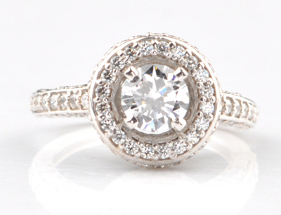 Pre-owned Vt Gems 3,30 Karat Runden Form 585er Solide Echt Weiss Gold ...