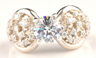 Pre-owned Vt Gems 2,40 Karat 585er Solide Weiss Gold D-farbe Runden ...