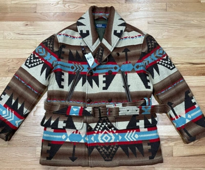 Pre-owned Polo Ralph Lauren Belted Double Breasted Wool Ranch Coat W ...