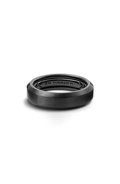 David Yurman Beveled Black Titanium Band Ring In Blk Ttn | ModeSens