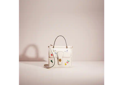 Coach Restored Willis Top Handle 18 With Garden Embroidery In Brass ...