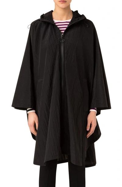 Akris Punto Cycle Packable Hooded Rain Cape In Black | ModeSens