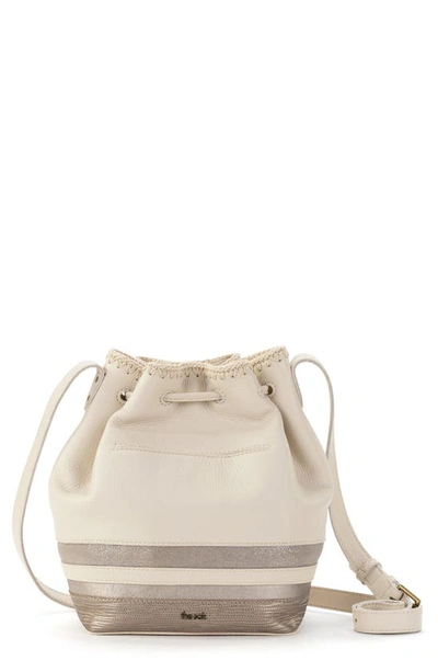 The Sak Ivy Drawstring Leather Bucket Bag In Rose Shimmer Block | ModeSens