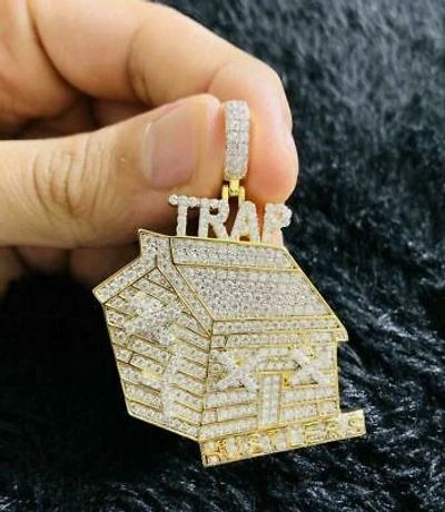 Pre-owned Universal Jewels 1.50ct Mens Rd Simulated Diamond Trap ...