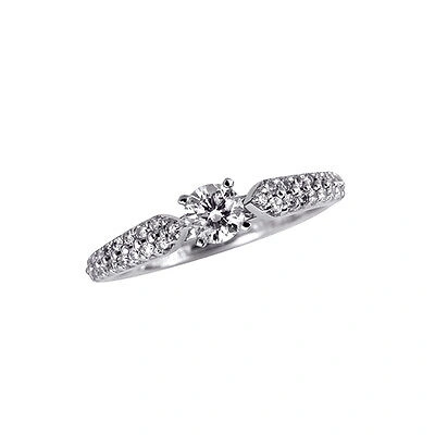 Pre-owned Certified Ring Diamonds 14 Karat 585 White Gold 0,37 Carat ...