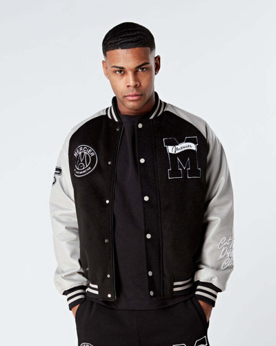 Pre-owned Mercier Badge Varsity Jacket-black/steel | ModeSens