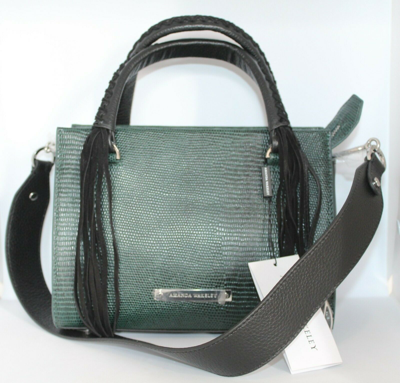 Pre-owned Amanda Wakeley Raven Lizard The Mini Jackman Medium Multiway ...