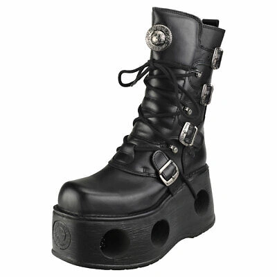 Pre-owned New Rock Rock Space Metallic Neptuno Boots Unisex Black ...