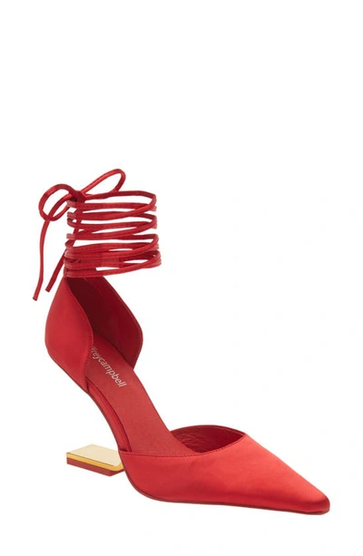 Jeffrey Campbell Demi D'orsay Pump In Red Satin | ModeSens