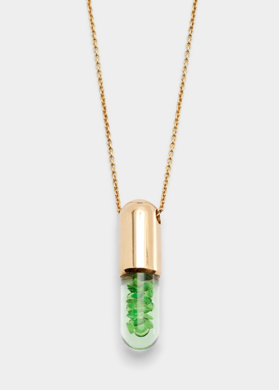 Robinson Pelham Large Elixir Capped Tsavorite Pendant Necklace In Gold ...