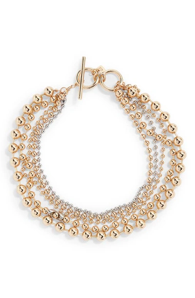 Open Edit Layered Ball Chain Necklace In Goldhodium | ModeSens