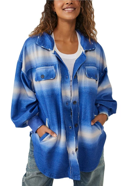 Free People We The Free Ruby Ombré Stripe Cotton Blend Shirt Jacket In ...