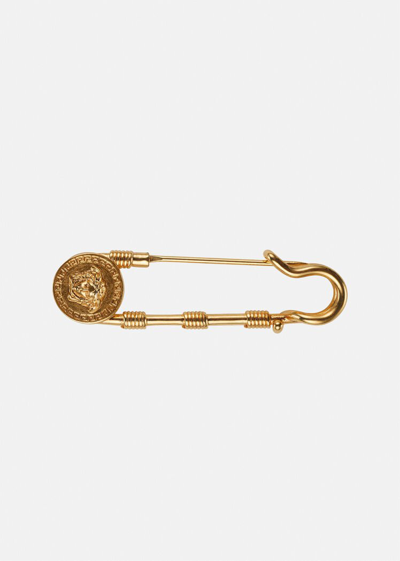 Versace Gold-tone Medusa Safety Pin Brooch | ModeSens