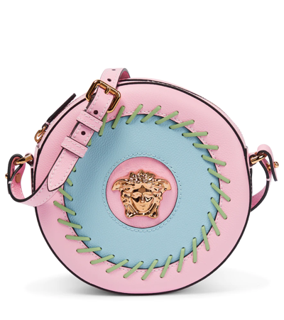 Versace La Medusa Leather Camera Bag In Pink | ModeSens