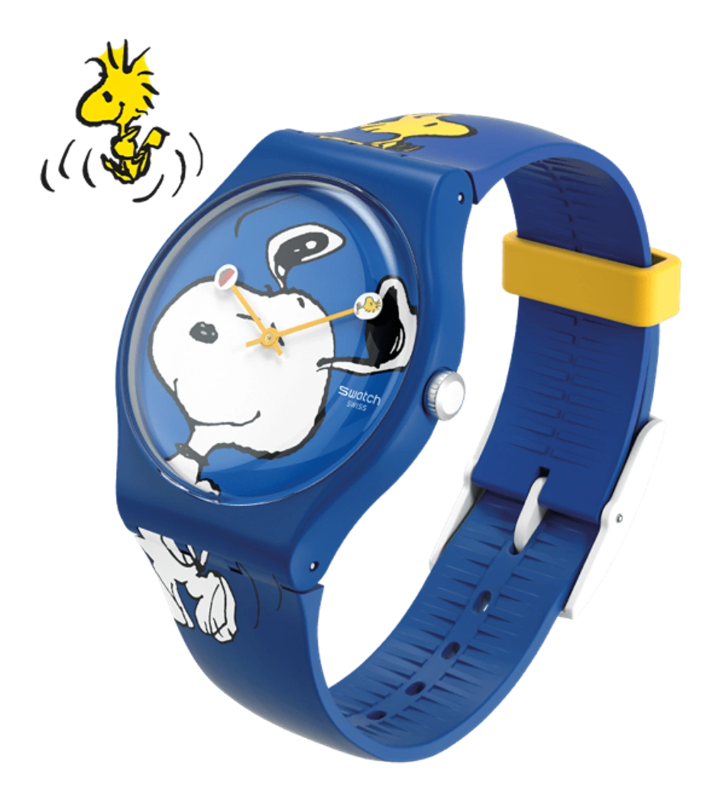 Pre-owned Swatch X Peanuts Snoopy Wristwatch Limited Collaboration Pow ...