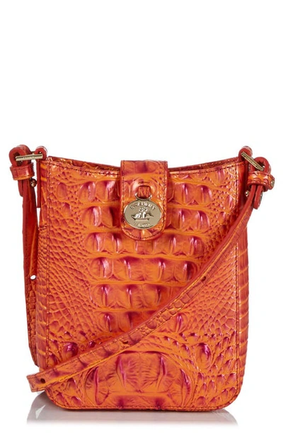 Brahmin Marley Croc Embossed Leather Crossbody Bag In Dustyorange ...