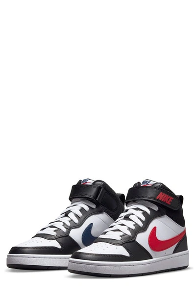 Nike Kids' Court Borough High Top Leather Sneaker In White/ University ...
