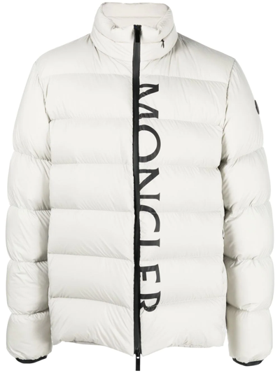 Moncler Logo-print Puffer Jacket In White | ModeSens