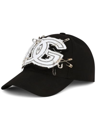 Dolce & Gabbana Dg Logo-appliqué Baseball Cap In Black | ModeSens