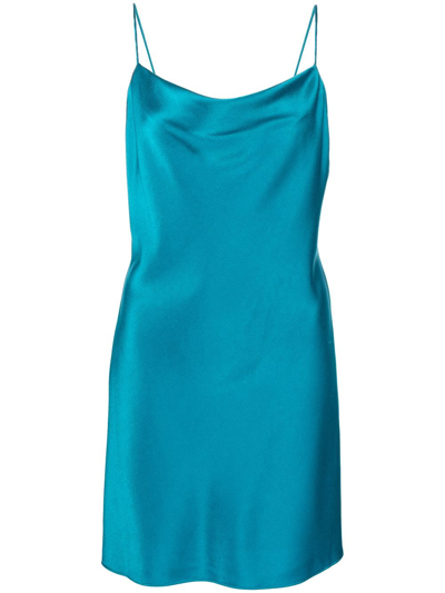 Alice And Olivia Harmony Mini Slip Dress In Turquoise | ModeSens