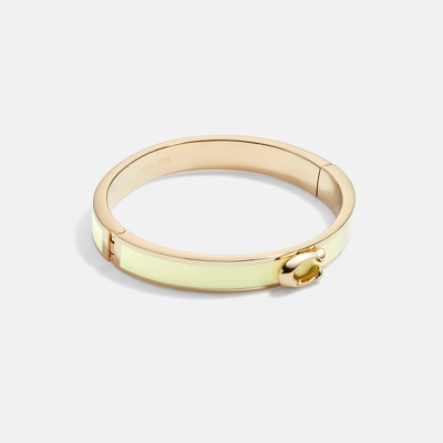 Coach Outlet Signature Push Hinged Bangle In Gold | ModeSens