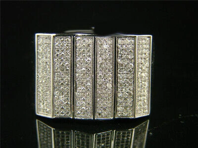 Pre-owned Universal Jewels 2ct Mens Round Simulated Diamond Xl ...