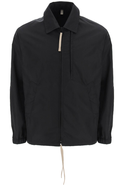 Gian Carlo Rossi Light Windbreaker Jacket In Technical Cotton In Black ...