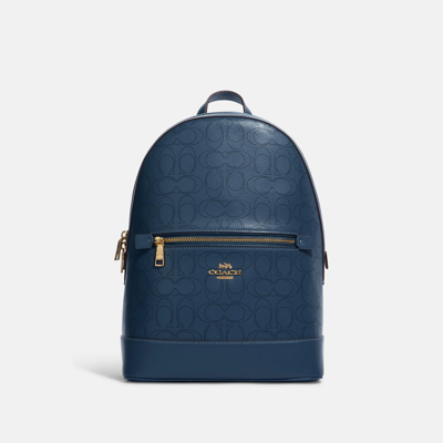 Coach Outlet Kenley Backpack In Signature Leather In Blue | ModeSens