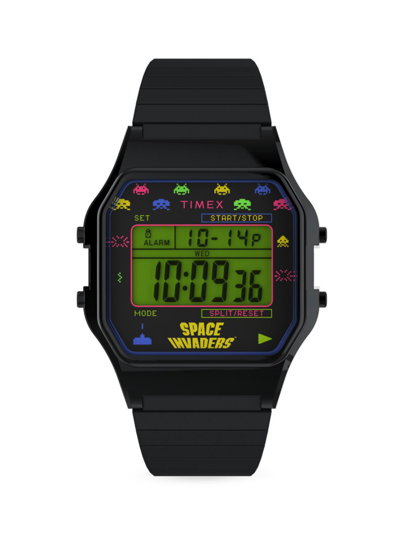 Timex X Space Invaders T80 Stainless Steel Watch In Black Digital ...