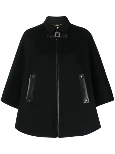 Ports 1961 Zip-up Cashmere Cape In Black | ModeSens