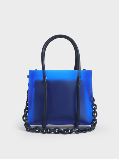 Charles & Keith Double Handle Tote Bag In Blue | ModeSens
