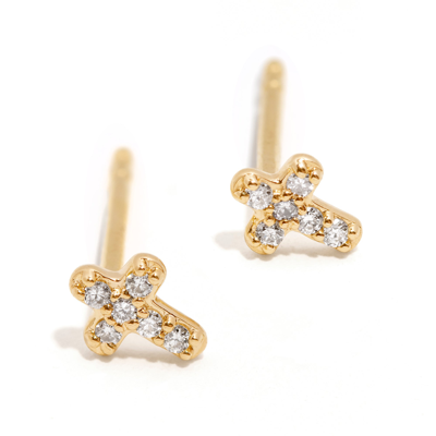 Stuller Roma Cross Diamond Studs In 14k Gold | ModeSens