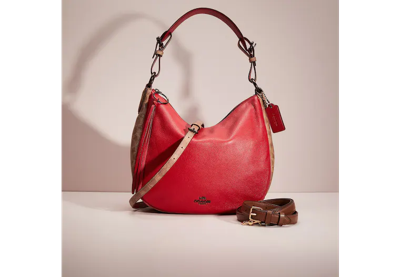 Coach Restored Sutton Hobo With Signature Canvas Blocking In Pewter/tan ...