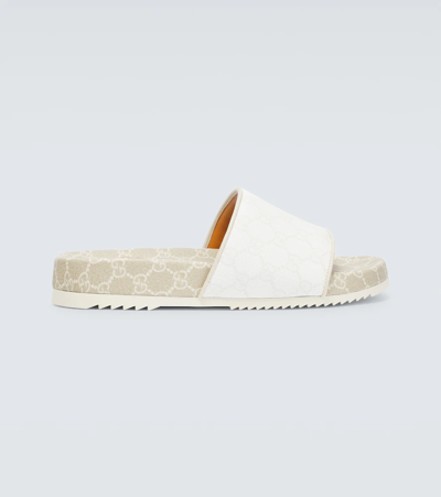 Gucci Gg Supreme Canvas Slides In White | ModeSens