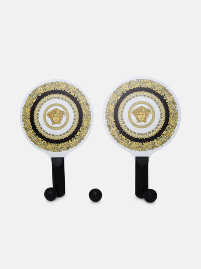 Versace Home Crete De Fleur Wooden Racket Set In Black | ModeSens