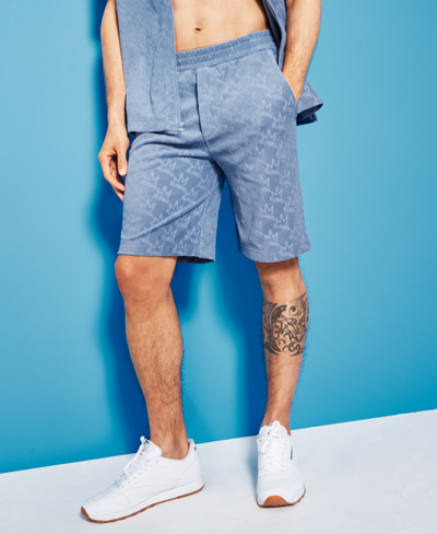 Royalty By Maluma Men's Relaxed-fit Textured Logo 9-1/2" Terry Shorts ...